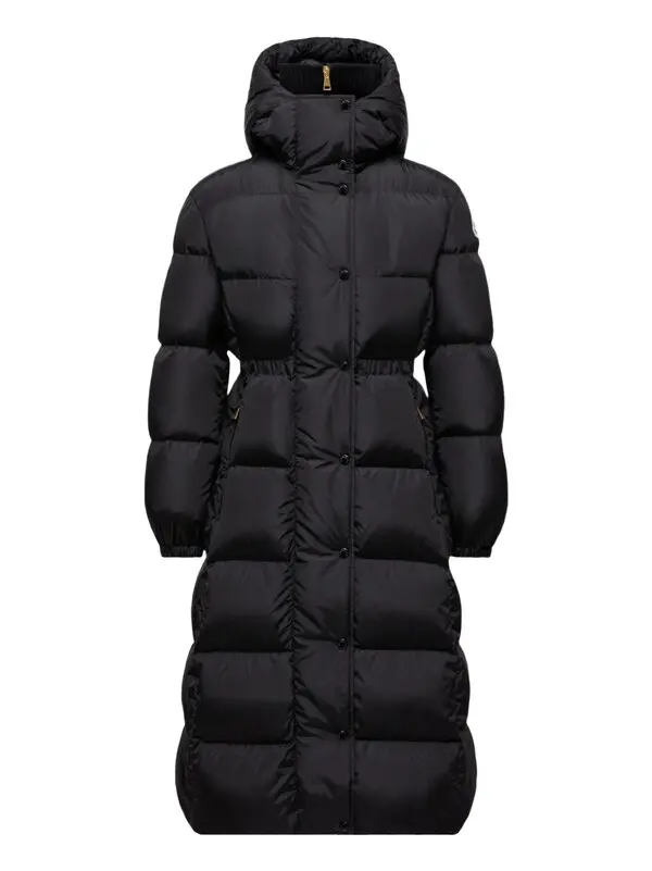 Moncler Chamer Hooded Long Down Jacket - Black