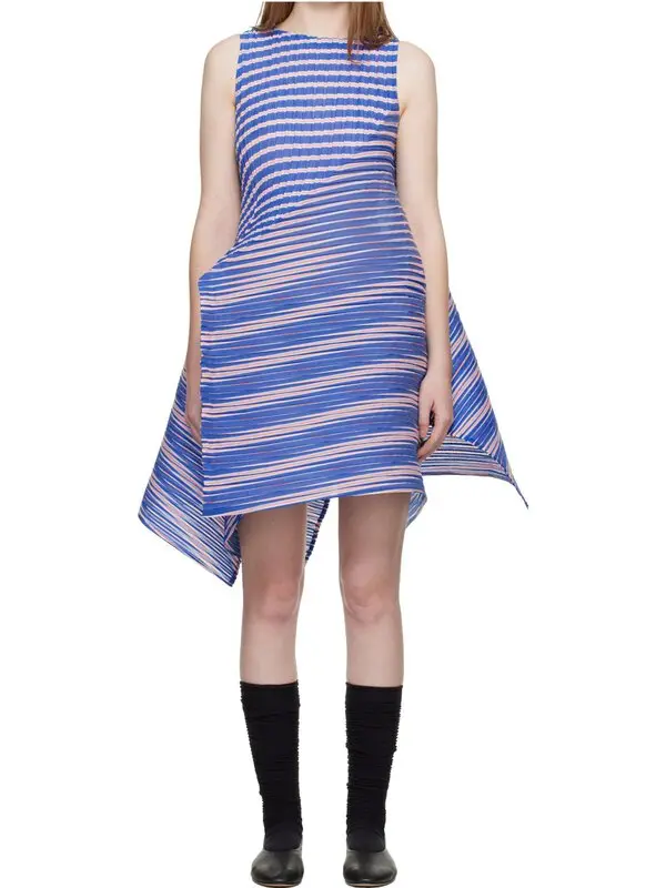 Issey Miyake Striped Asymmetric Dress - Multicolor