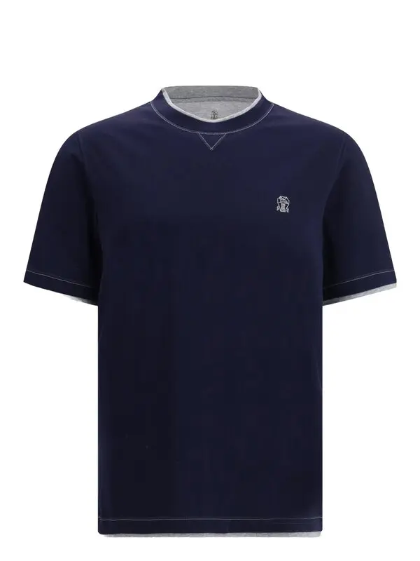 Brunello Cucinelli Logo Embroidered Layered T-shirt - No