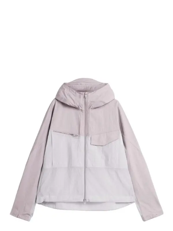 Y3 Zip-up Hooded Jacket With Mesh Panels And Logo - Light Brown