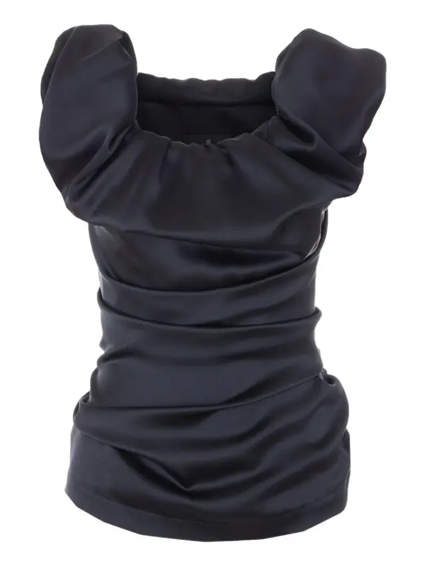 VIVIENNE WESTWOOD Ginnie Top Draped Round Neck Sleeveless - Black