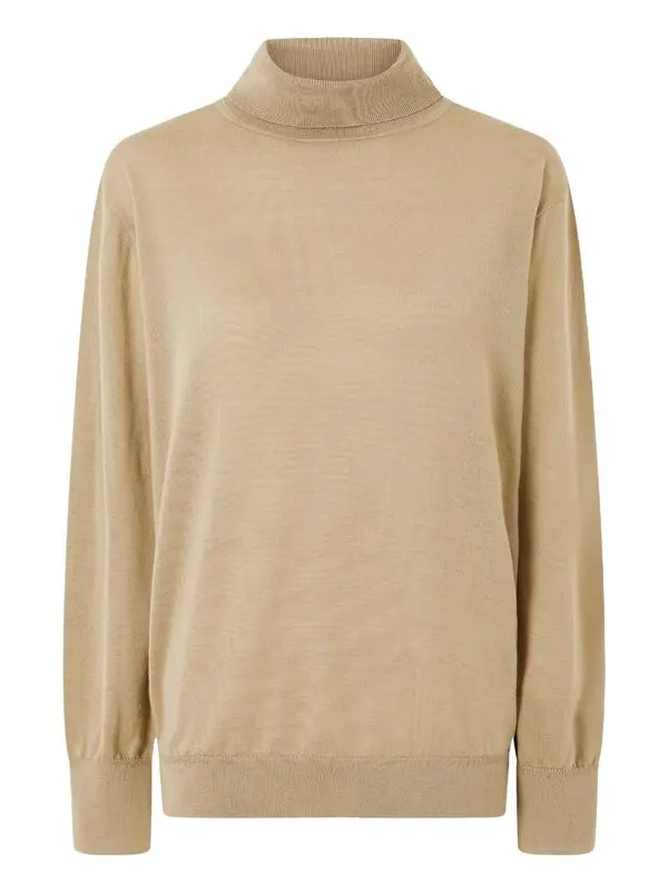 TOTEME Wool Roll-neck Knitted Jumper - Beige