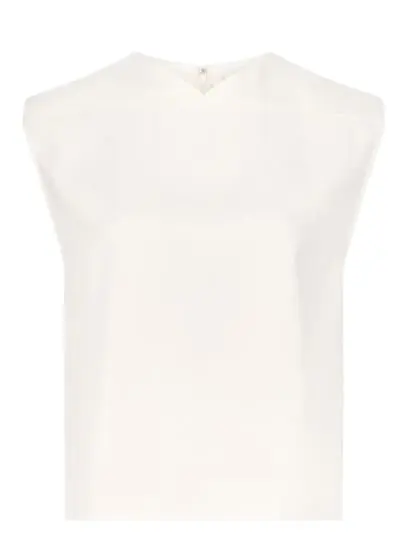 Loulou De Saison Daika Sleeveless V-neck Top - Ivory