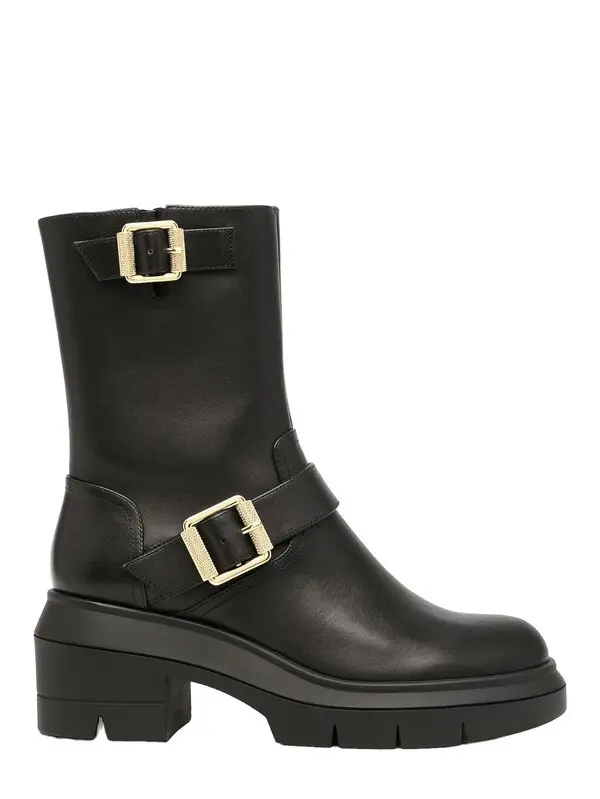 STUART WEITZMAN Ryder Buckled Ankle Boots - Black