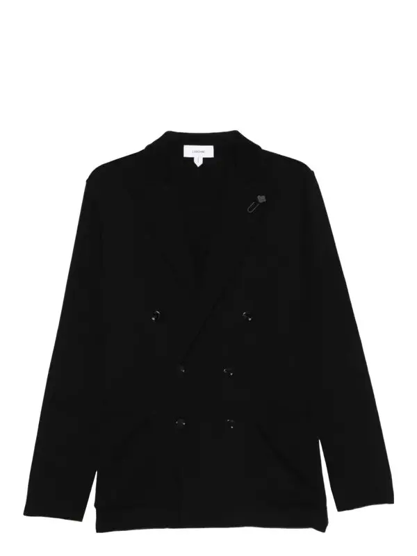 LARDINI Double-breasted Blazer - Black