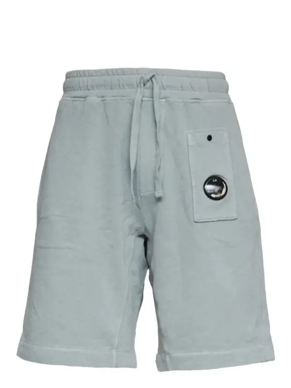 C.P. COMPANY Malfile Fleece Jogger Shorts - Silver Blue
