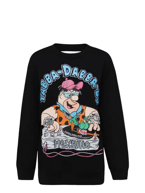 Moschino Graphic Print Crewneck Sweatshirt - Black