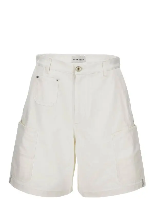 Givenchy Logo Embroidered Belted Shorts - White