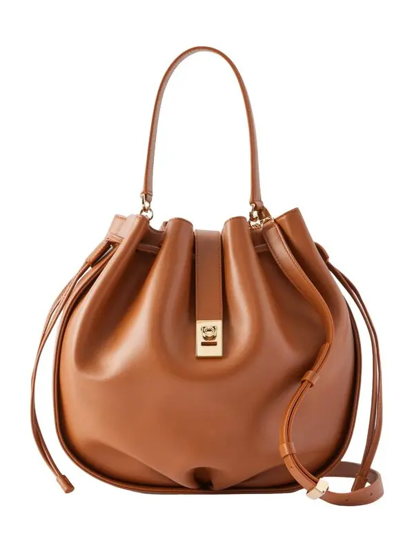 FERRAGAMO Leather Shoulder Bag - Brick Red
