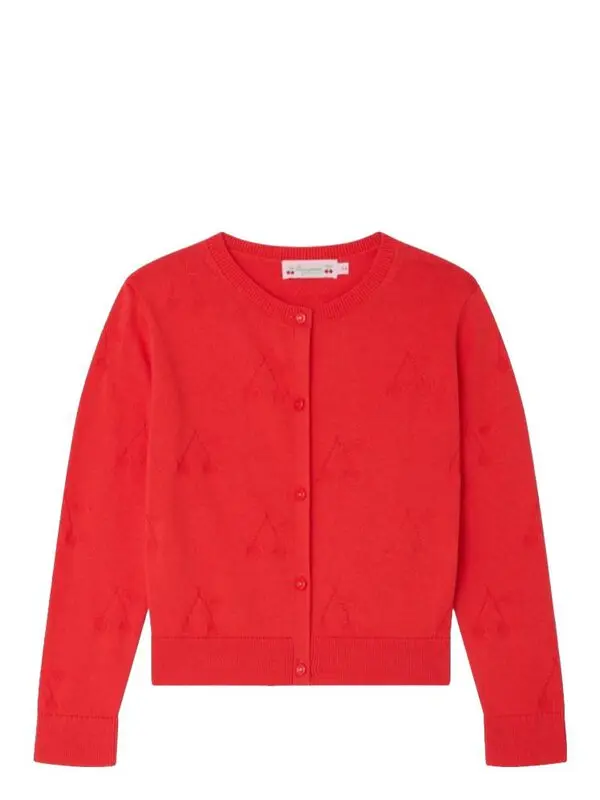 Bonpoint Lysia" Embroidered Cardigan - Red