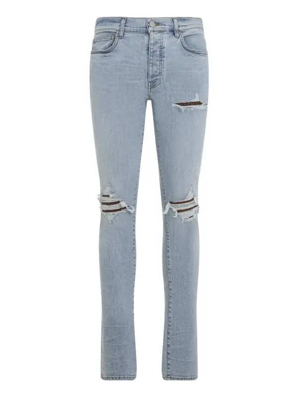 Amiri Mx1 Distressed Slim Jeans - Gray