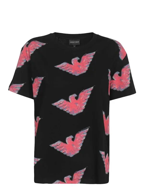 Emporio Armani Logo Print T-shirt - Black