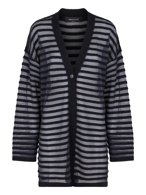 Fabiana Filippi Knitted V-neck Cardigan - Black