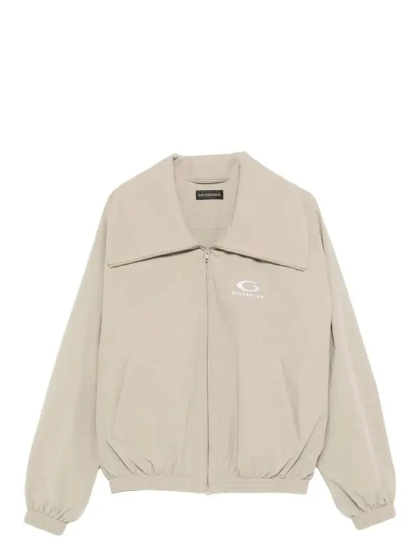 Balenciaga High Collar Zip Jacket - Beige