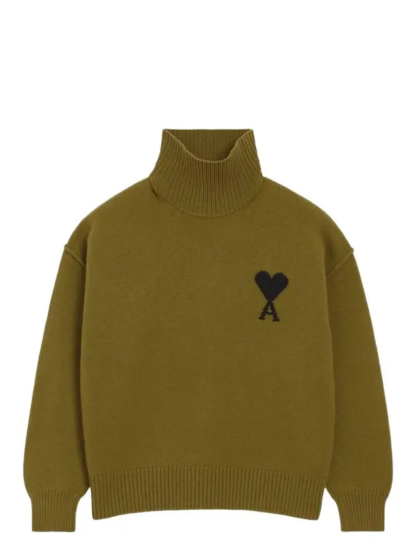 Ami De Coeur Funnel Knitted Jumper - Brown