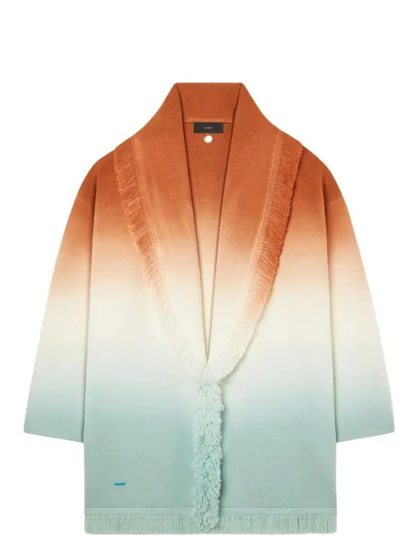 Alanui Shades Of Shore Cardigan - Red Clay-aquamarine