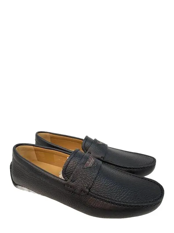 Emporio Armani Logo Loafers - Black
