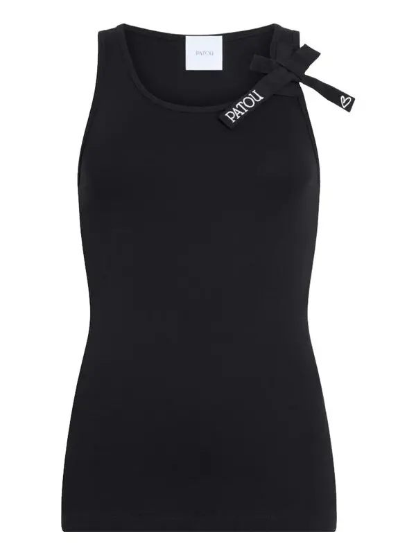 PATOU Logo Bow Tank Top - Black
