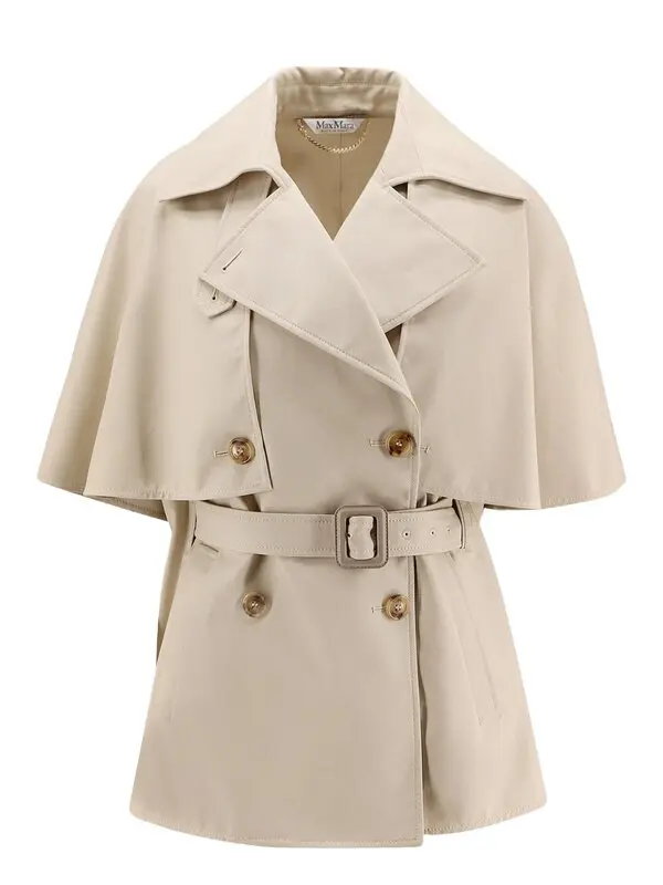 Max Mara Water-repellent Gabardine Cape - Nude