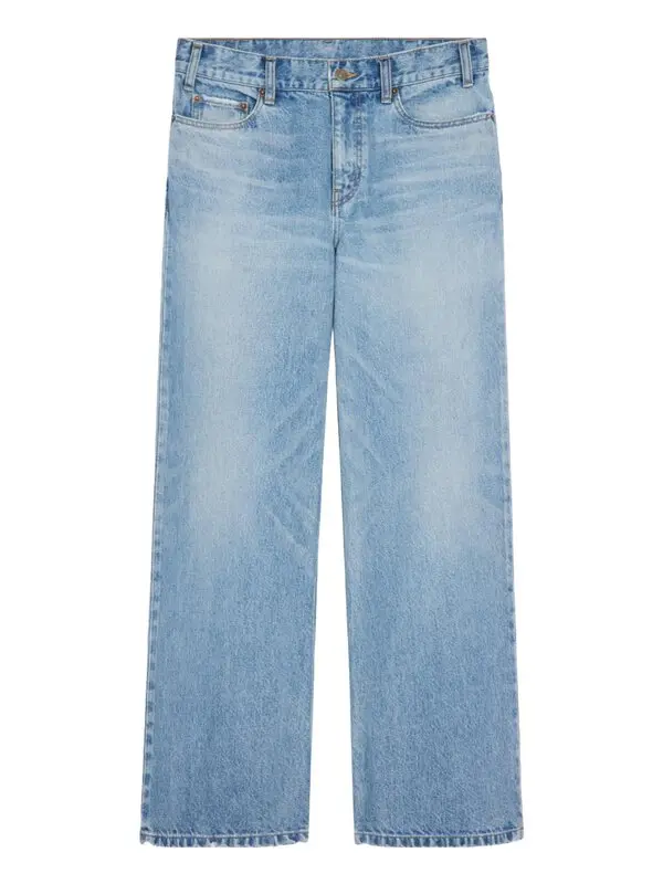 Celine Jolene Jeans In Golden Blue Wash Denim - Gold Blue Washed Color