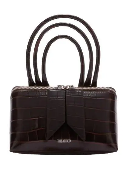 Attico Friday" Embossed Mini Handbag - Coffee