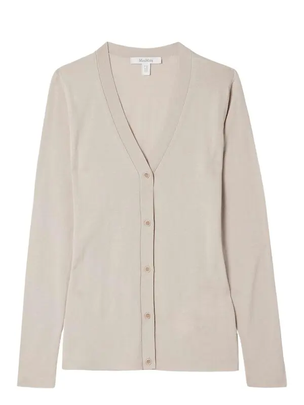 Max Mara Long Sleeve V-neck Cardigan - Beige