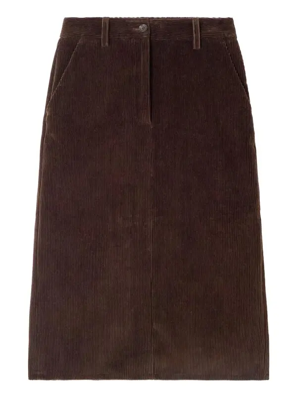 Bally Corduroy Midi Skirt - Brown