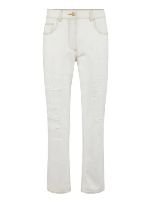 Elisabetta Franchi Denim Five-pocket Trousers - Bleached Destroyed