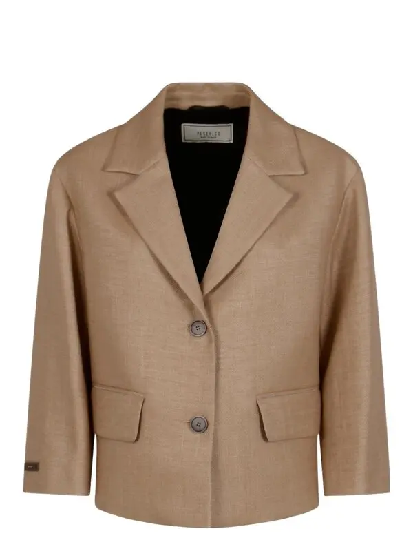 Peserico Cropped Single-breasted Blazer - Brown
