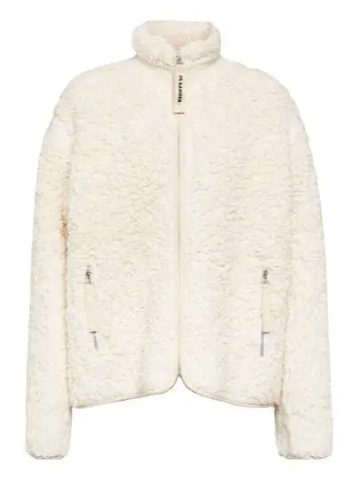 JIL SANDER Faux Fur-trimmed Cotton Jacket - White