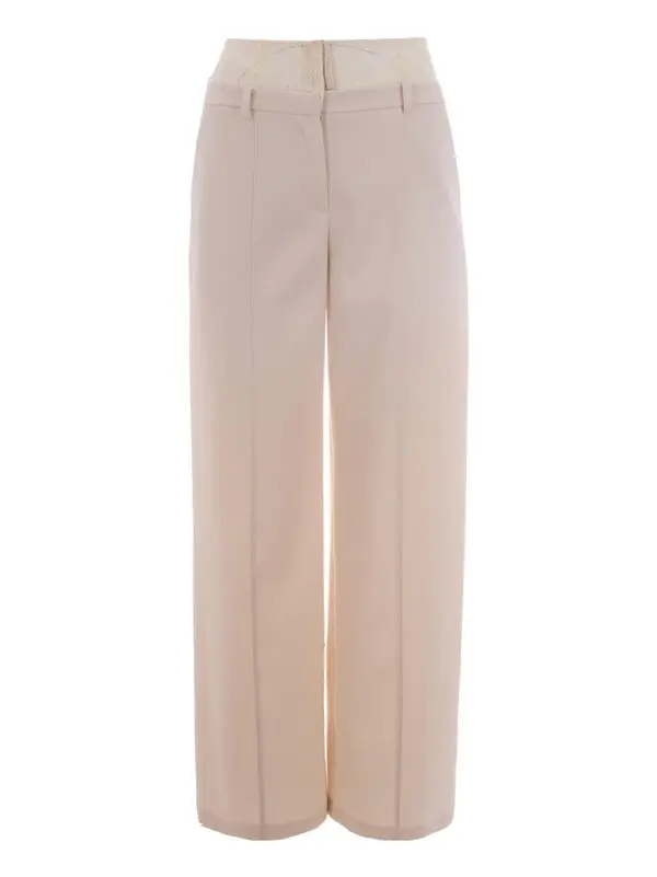Patrizia Pepe High-rise Wide-leg Pants - Nude