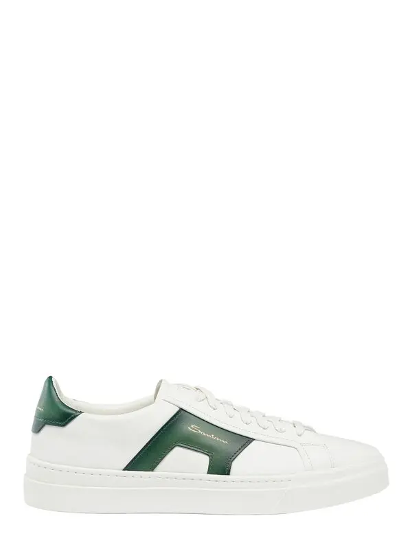 Santoni Double Buckle Lace-up Sneakers - White