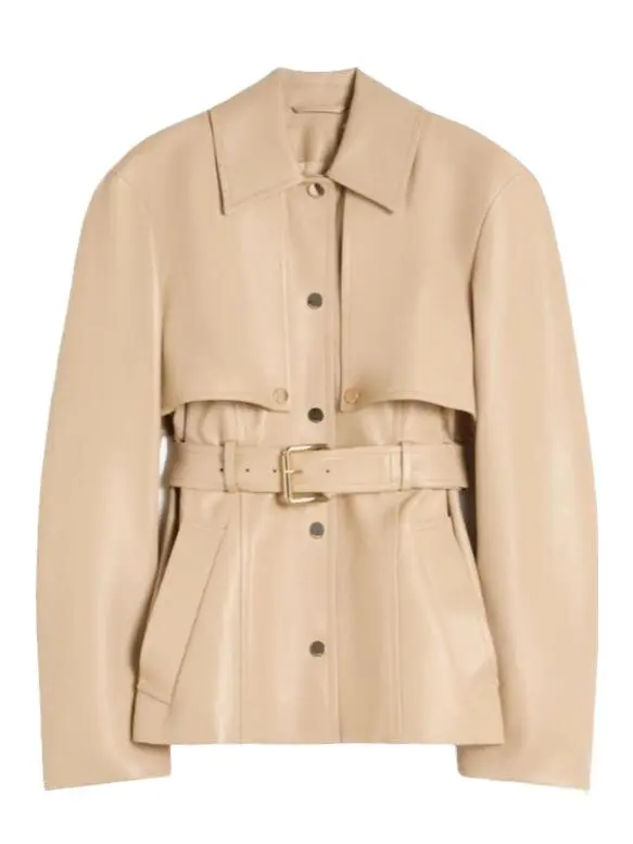 Sportmax Leather Two-piece Jacket - Beige