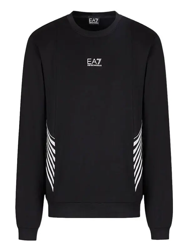 EA7 Logo Crew Neck Sweatshirt - Black