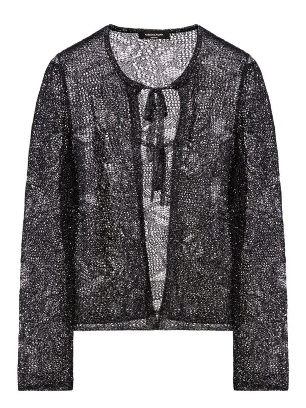 Fabiana Filippi Open-knit Cardigan With Tie Detail - No