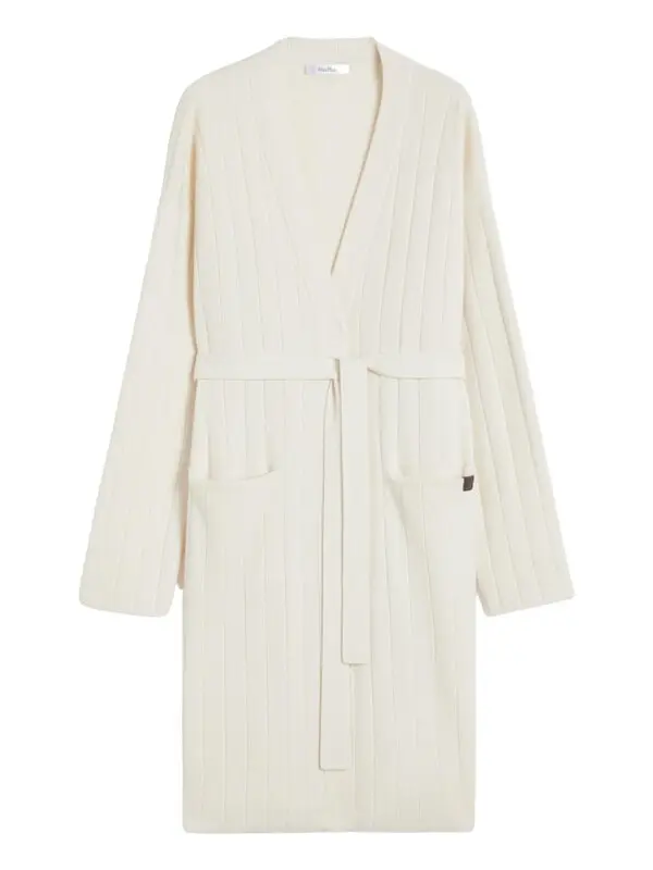 Max Mara Long Cashmere-yarn Cardigan - White