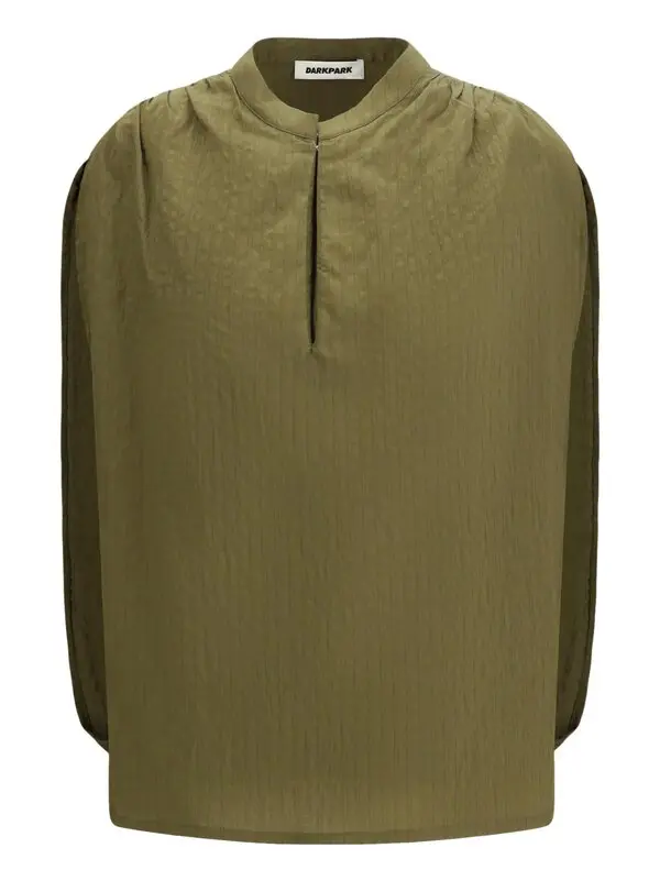 DARKPARK Textured Gathered Blouse - Green