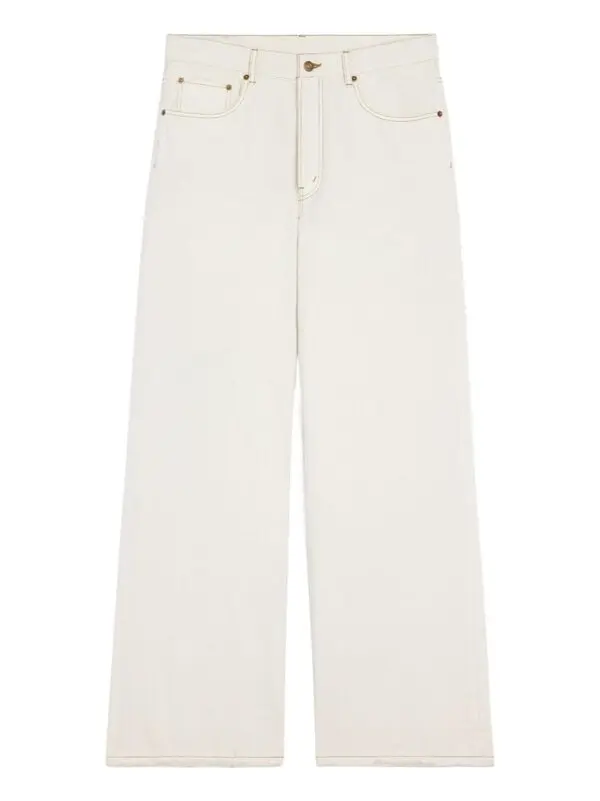 Celine Max Jeans In Heavy Cotton Twill - White