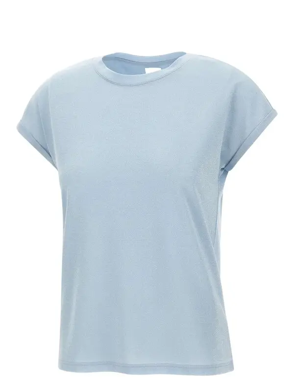 Eleventy Metallic Crew Neck T-shirt - Blue
