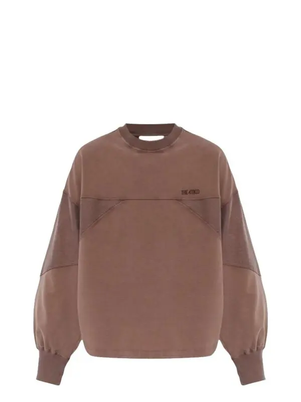 Attico Crewneck Sweatshirt With Logo Embroidery - Brown