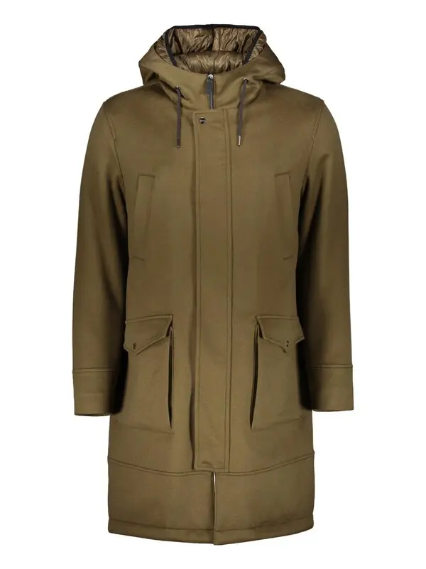 Herno Hooded Long Coat - Green