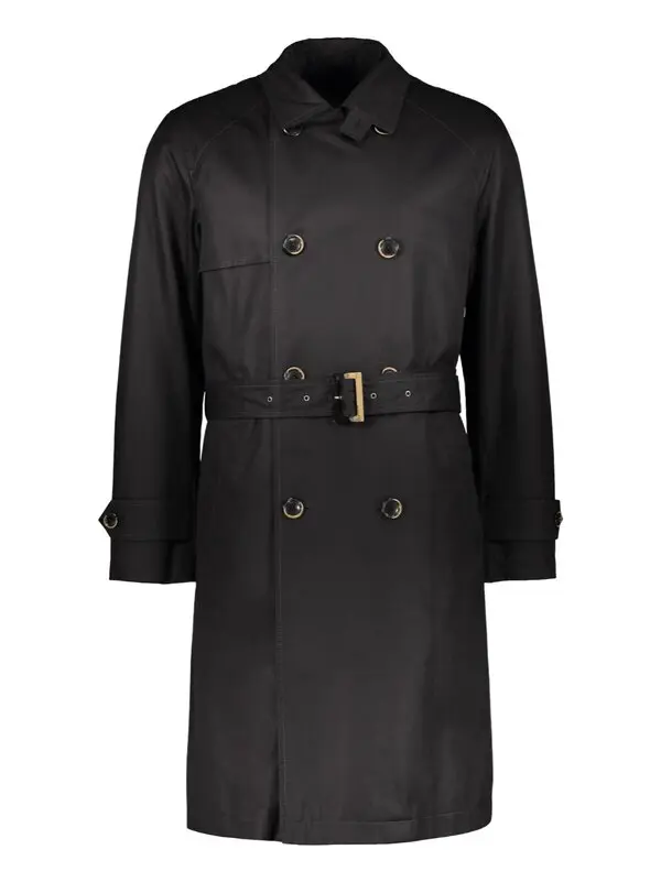 Herno Belted Double-breasted Coat - Black