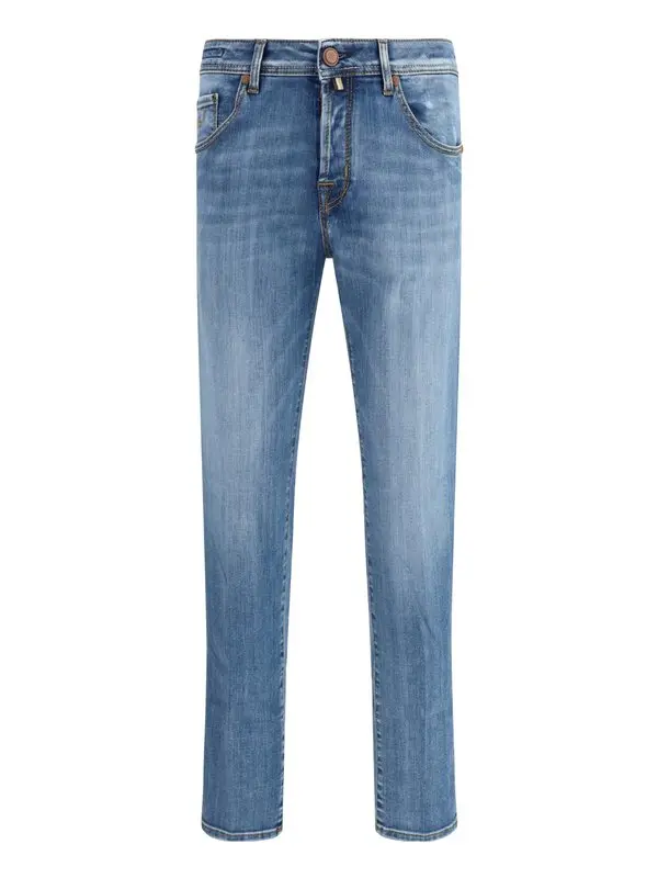 Jacob Cohen Scott Cropped Slim Fit Jeans - Blue