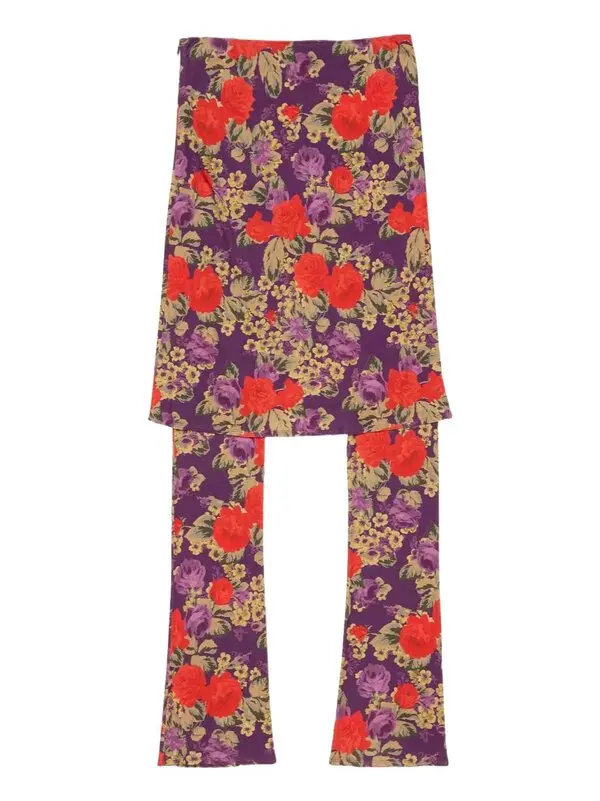 Acne Studios Layla Midi Skirt With Trouser Underlayer - Red
