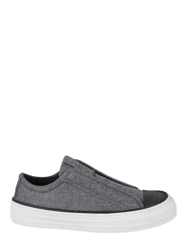 Brunello Cucinelli Slip-on Low-top Sneakers With Round Toe - Medium Gray
