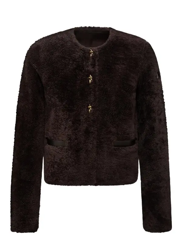 Moncler Epernon Shearling Short Down Jacket - Brown