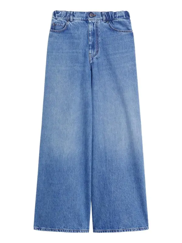 Max Mara Elasticated Wide Leg Jeans - Navy Blue