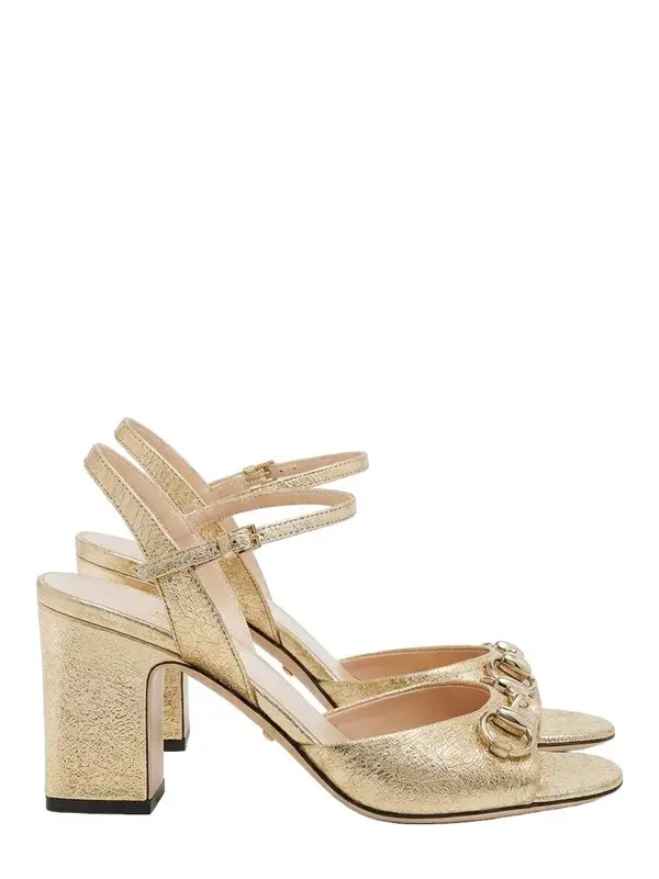 Gucci 75mm Horsebit Sandals - Golden