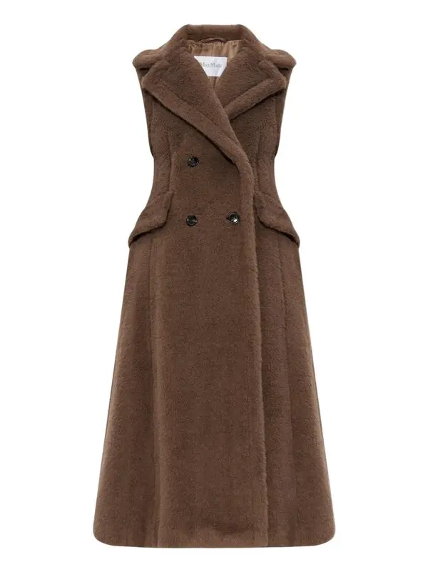 Max Mara Double-breasted Sleeveless Coat - Brown
