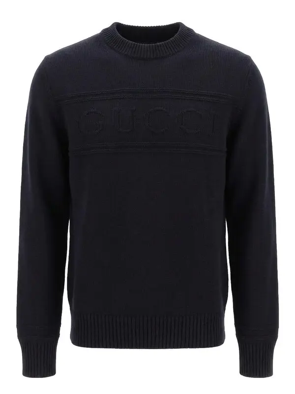 Gucci Logo Detailed Knit Sweater - Black